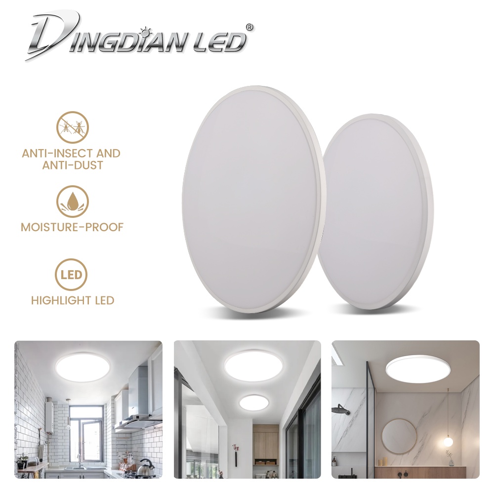 Dingdian LED Ultra Thin LED Ceiling Light Lampu 36W 20W Dust-proof ...