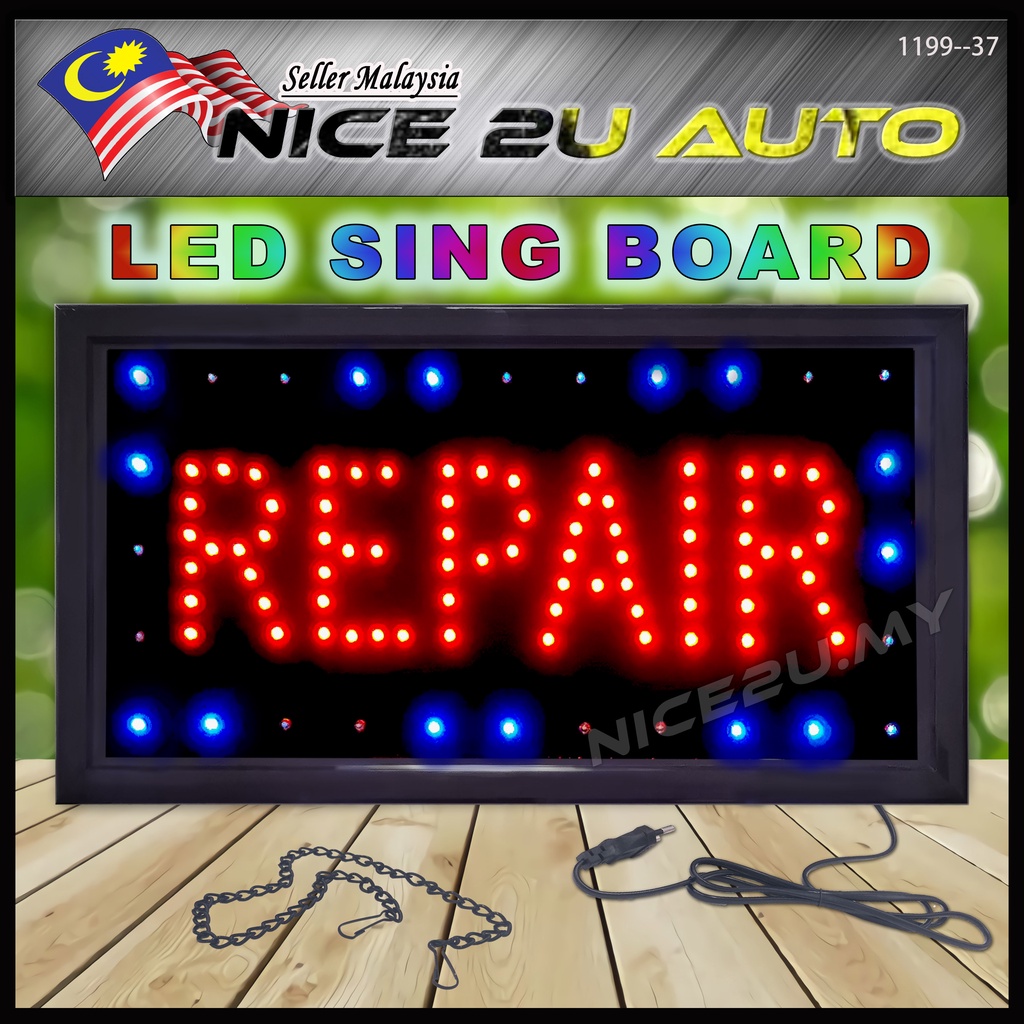 LED Sign Board 48x25CM - SERVICE REPAIR / TOILET / WELCOME OPEN ...
