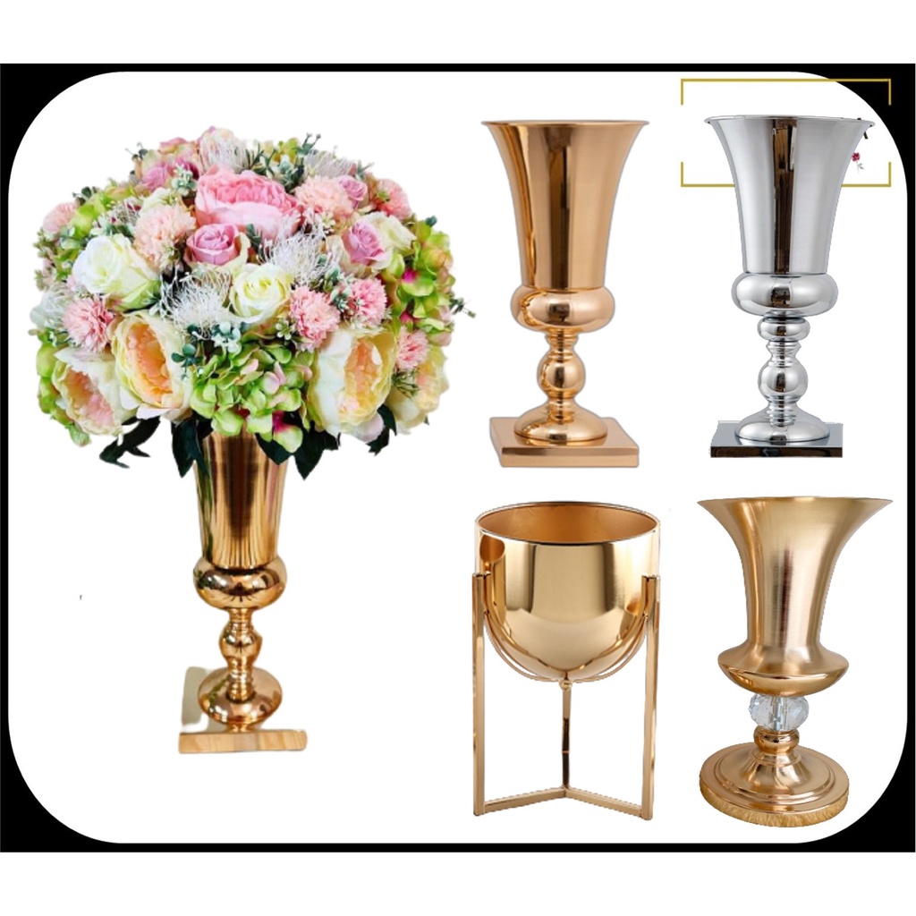 Gold Vase Roman Flora Home Hari Raya Decoration 2025 Flower Pot Pasu ...