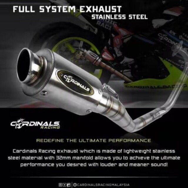 Y15 Cardinals racing exhaust ekzos full system stainless steel ARRC ...