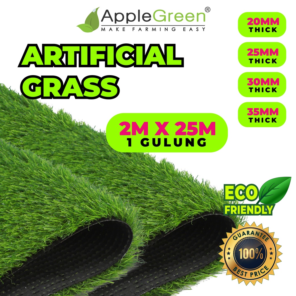 🔥 2M X 25M 🔥 20MM / 25MM / 30MM / 35MM Light Duty Artificial Grass Fake ...
