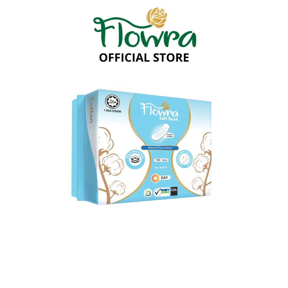 Flowra Soft Touch Sanitary Pads - Panty Liner (163mm x 20 pads ...
