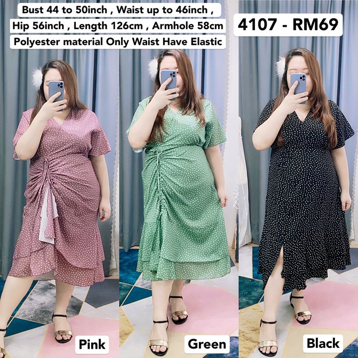 Ready Stock Plus size * Bust 44 to 50inch / 112 - 127cm (4107) | Shopee ...