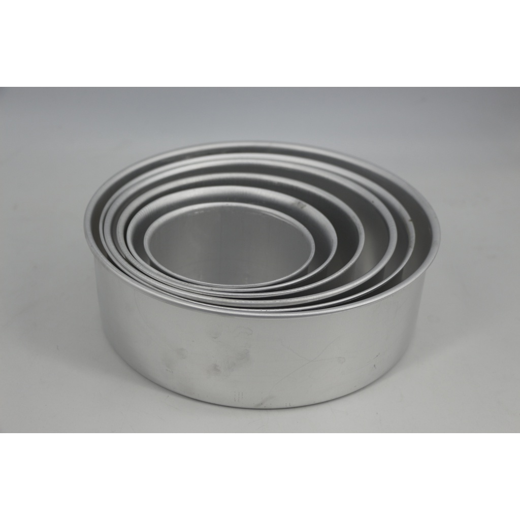4/5/6/7/8/9 inch Straight Edge Aluminium Deep Fix Base Round Cake Tin ...