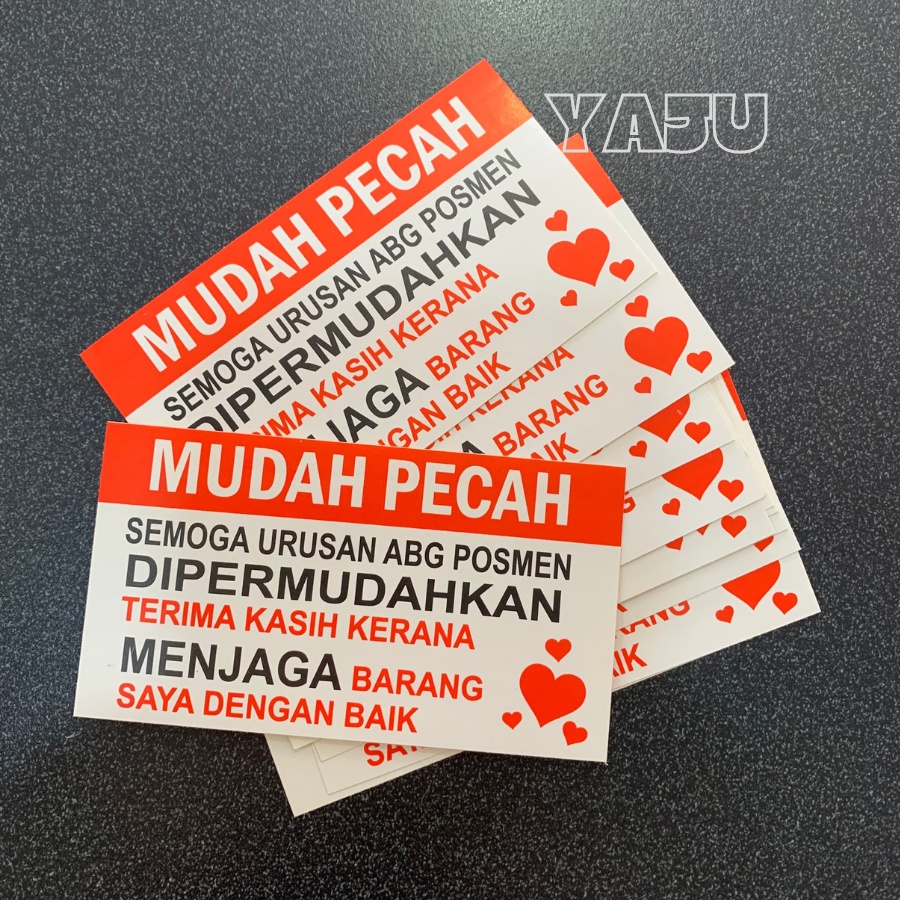 【YAJU!】12pcs Fragile Rapuh Mudah Pecah Sticker Buku Agama This Side Up ...