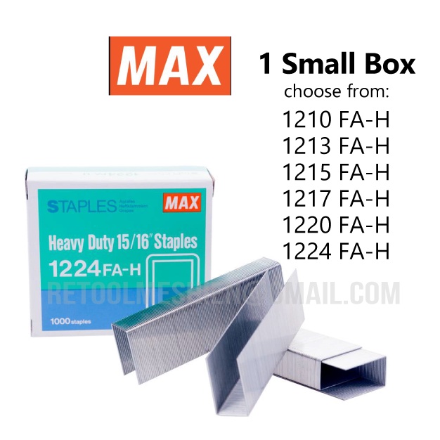 MAX Staples/Stapler Bullet 1210 FAH/1213 FAH/1215 FAH/1217 FAH/1220 FAH ...