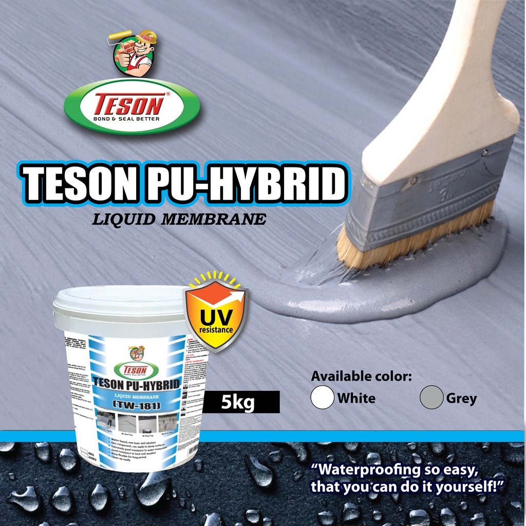 TESON PU-Hybrid Liquid Waterproofing Membrane Coating - 5kg (TW-181-5K ...
