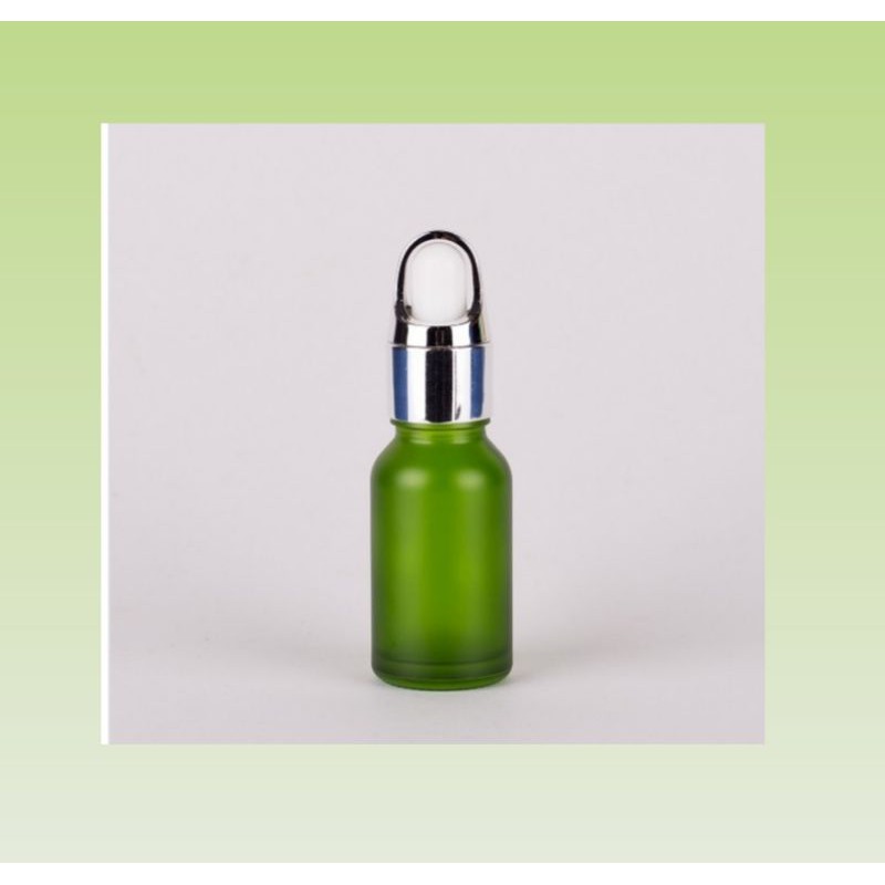 Premium Sanitised Empty Glass dropper,green tinted silver cap 30ml ...