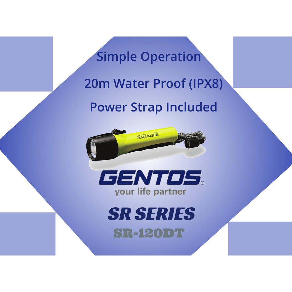 Flashlight Gentos Japan SR-120DT SR 120DT Water Proof Flash Light ...