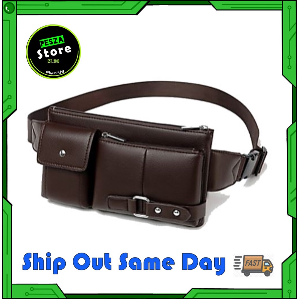 Sling Bag Man Waist Bag Leather Crossbody Beg Lelaki Silang Beg ...