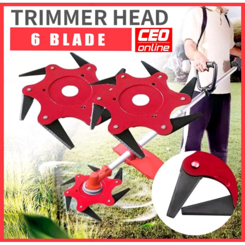 CEO 🇲🇾 6 Blade Trimmer Head Lawn Mover Grass Weeding Grass Cutter ...