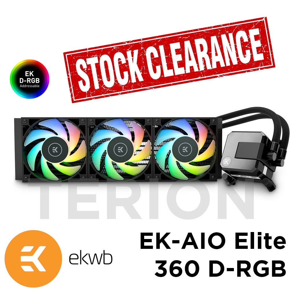 EK AIO Elite 360 D-RGB 6 Fans (3 Pull, 3 Push) All In One Closed Looped ...