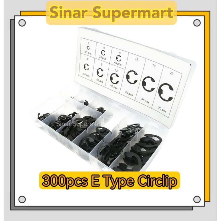 300pcs E Type Circlip Rataining Clip Stainless Steel | Shopee Malaysia