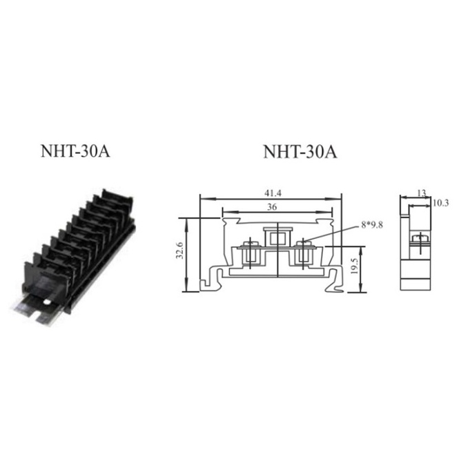 CIKACHI Terminal Block 20A/30A/60A 600V 10P - HSE | Shopee Malaysia