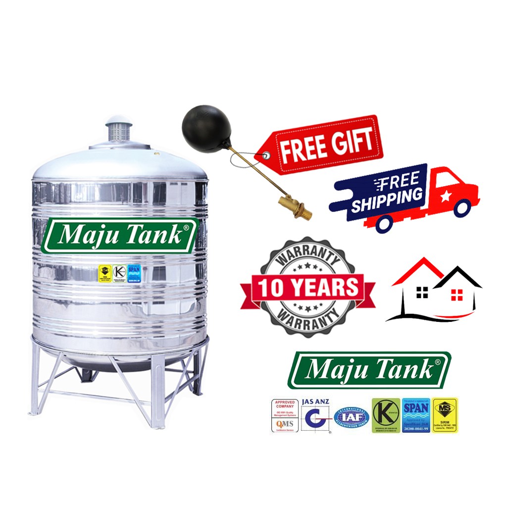 Maju Tank (With Stand/Without Stand) (FREE Brass Float Valve) Stainless ...