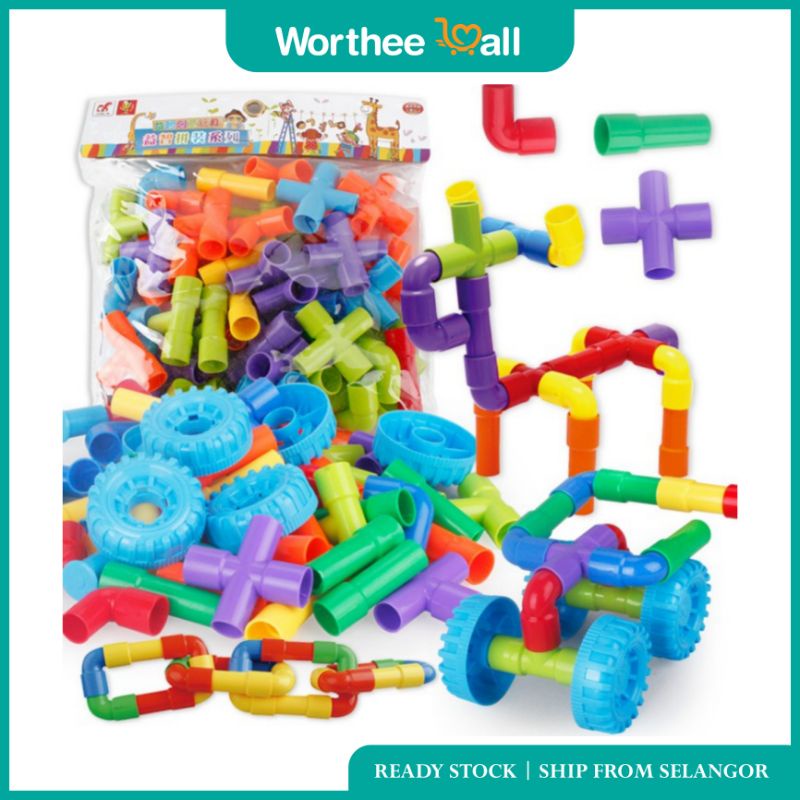 Kids Building Block Puzzle Toys Baby Water Pipe Toy pipeline ...