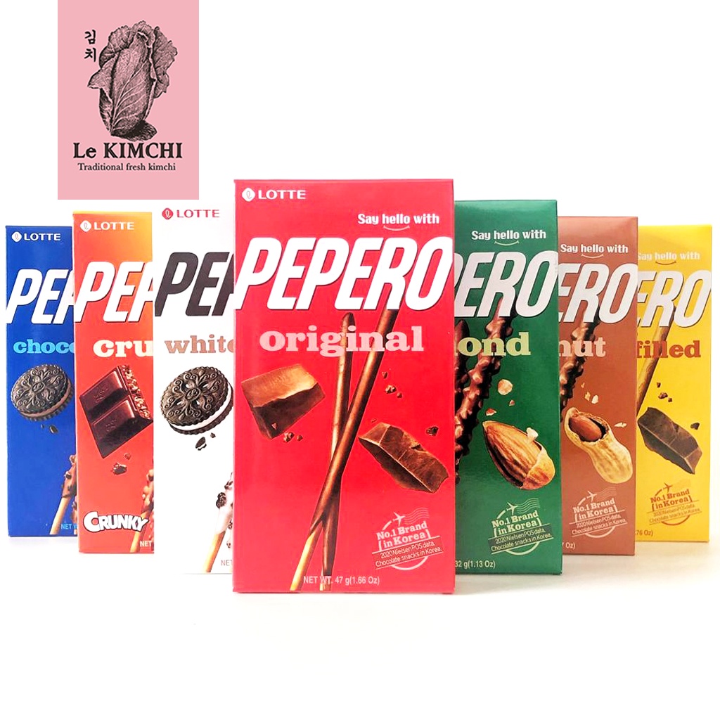 Lotte PEPERO Original, Almond, Choco Cookie, Choco Filled, White Cookie ...