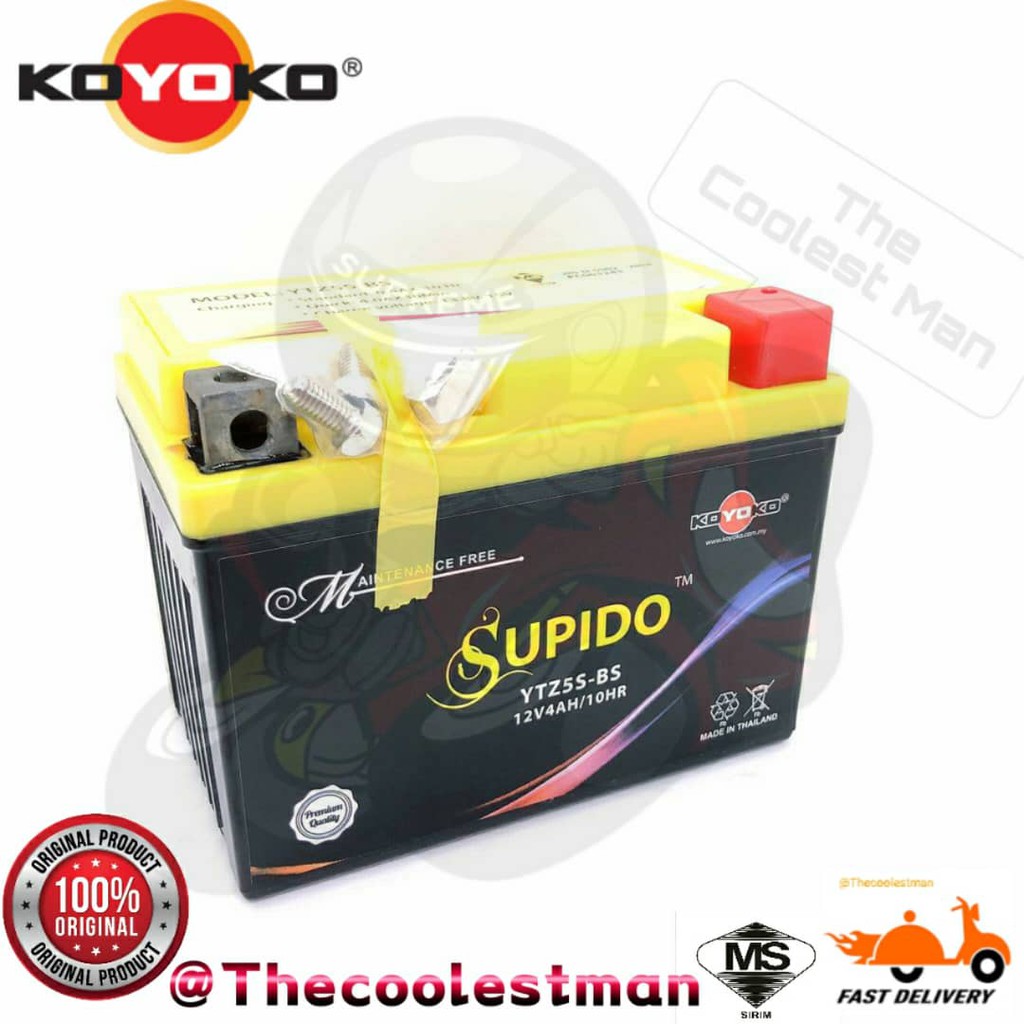 🔥💯%ORIGINAL ️ YTZ5S-BS BT4 Koyoko Supido Battery EX5 FI W125 Future ...