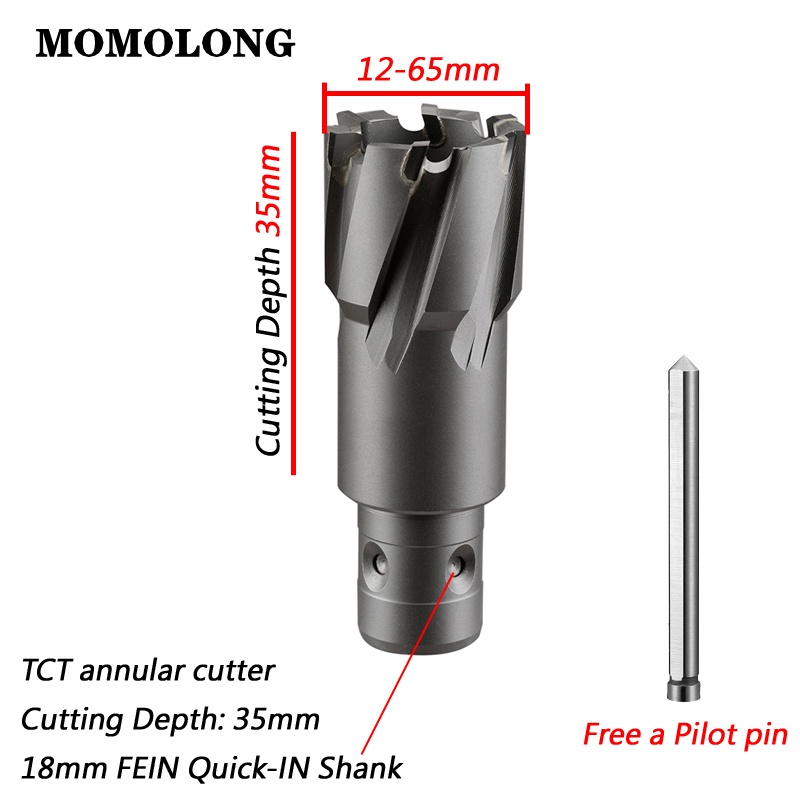 TCT Annular Cutter Metal Core Drill Bit With FEIN Quick-IN Shank 12 ...