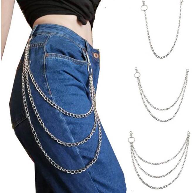 Korean Punk Metal Ring Pants Chain Keychain Fashion Hip-hop Multilayer ...