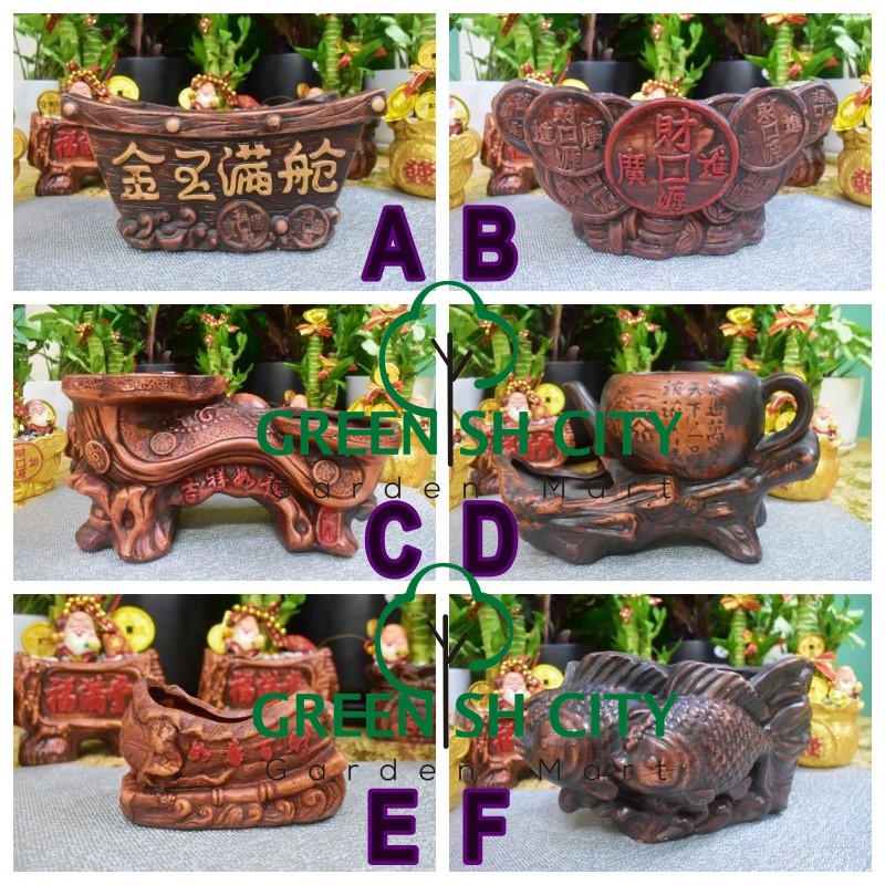 GNC - Retro Red Pottery Chinese Style Flower Pot 复古中国风陶瓷花盆盆栽 | Shopee ...