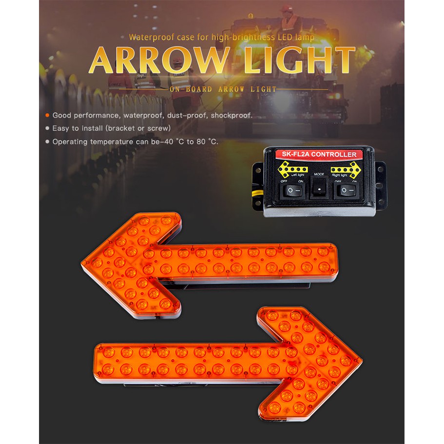 DC12-24V arrow light cleaning construction vehicle LED water steering ...