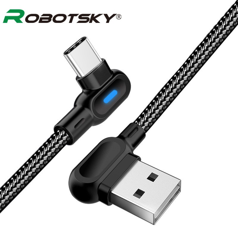 ROBOTSKY Cable L Type USB Type C 2.4A Fast Charging Micro USB Cable USB ...