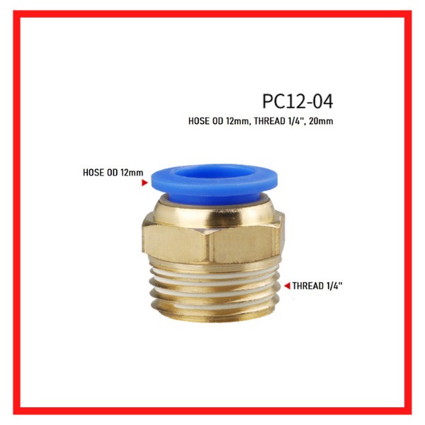 PC Series Quick Connector PVC Hose to Fix Thread Pneumatic Plug Head ...