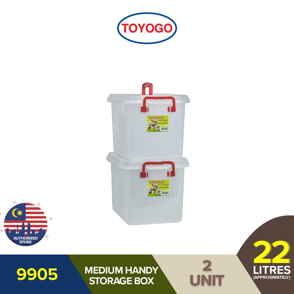 TOYOGO Handy Storage Box with Lid & Clip - Translucent 9905 (22L) [4/12 ...