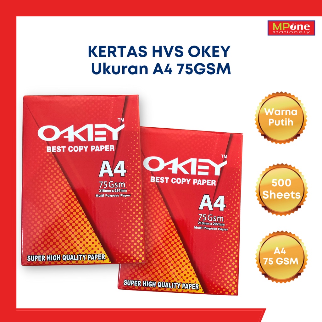 Hvs Okey A4 - 75GSM / HVS Okey Paper Size A4 75GSM | Shopee Malaysia