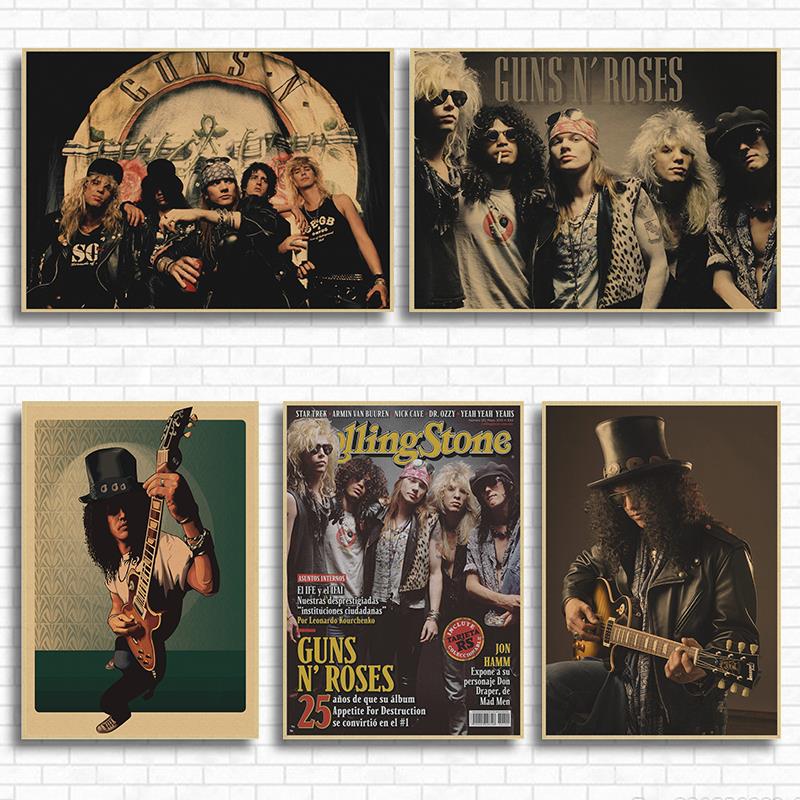 The Guns N' Roses Gnr Kraft Paper Poster Retro Rockers Decorative ...