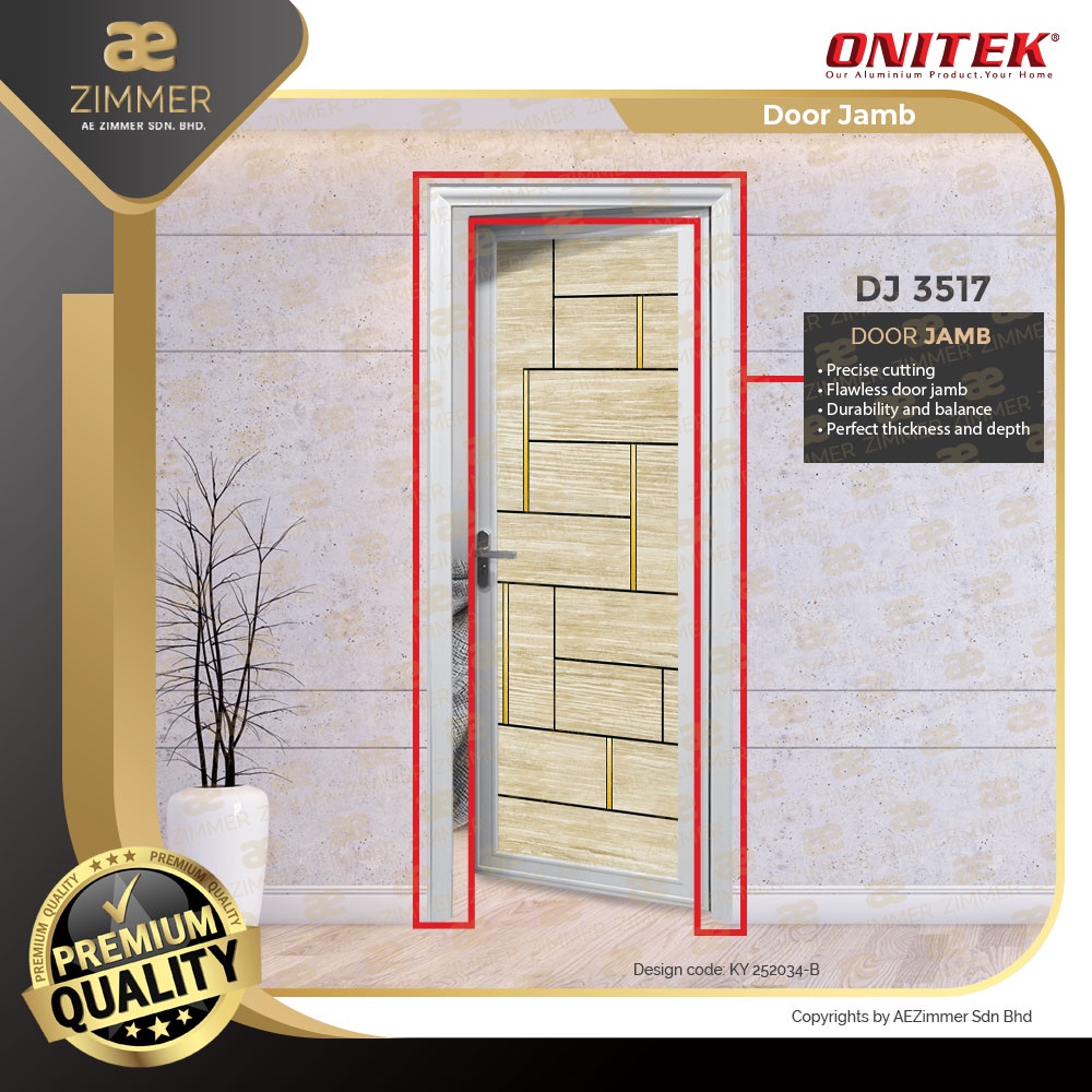 AE Zimmer Onitek Aluminium Door Jamb DJ 3517 | Shopee Malaysia
