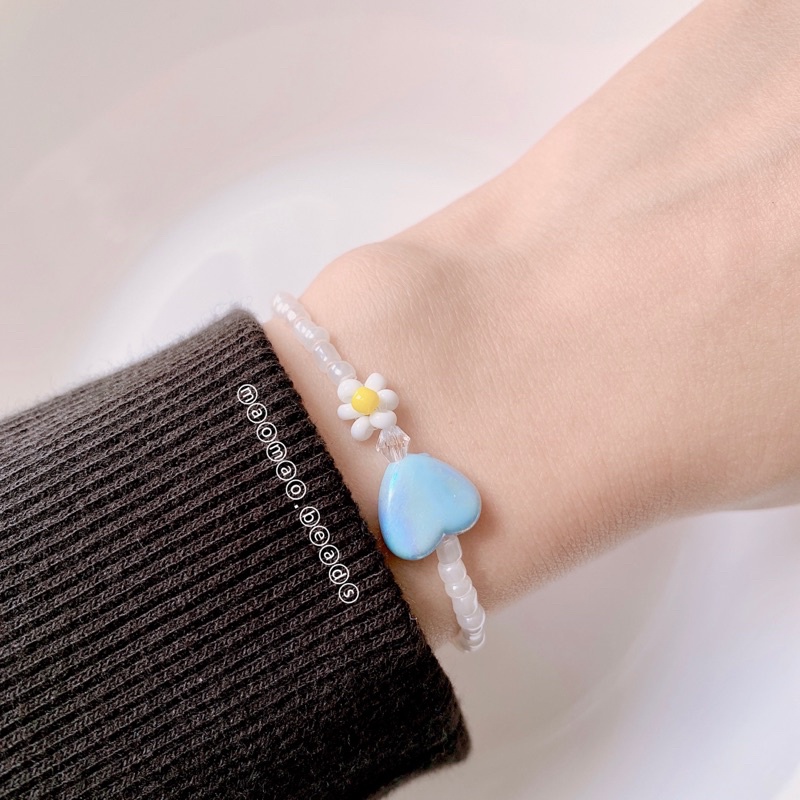 Heart daisy bracelet/korean inspo/kpop/handmade | maomaobeads | Shopee ...