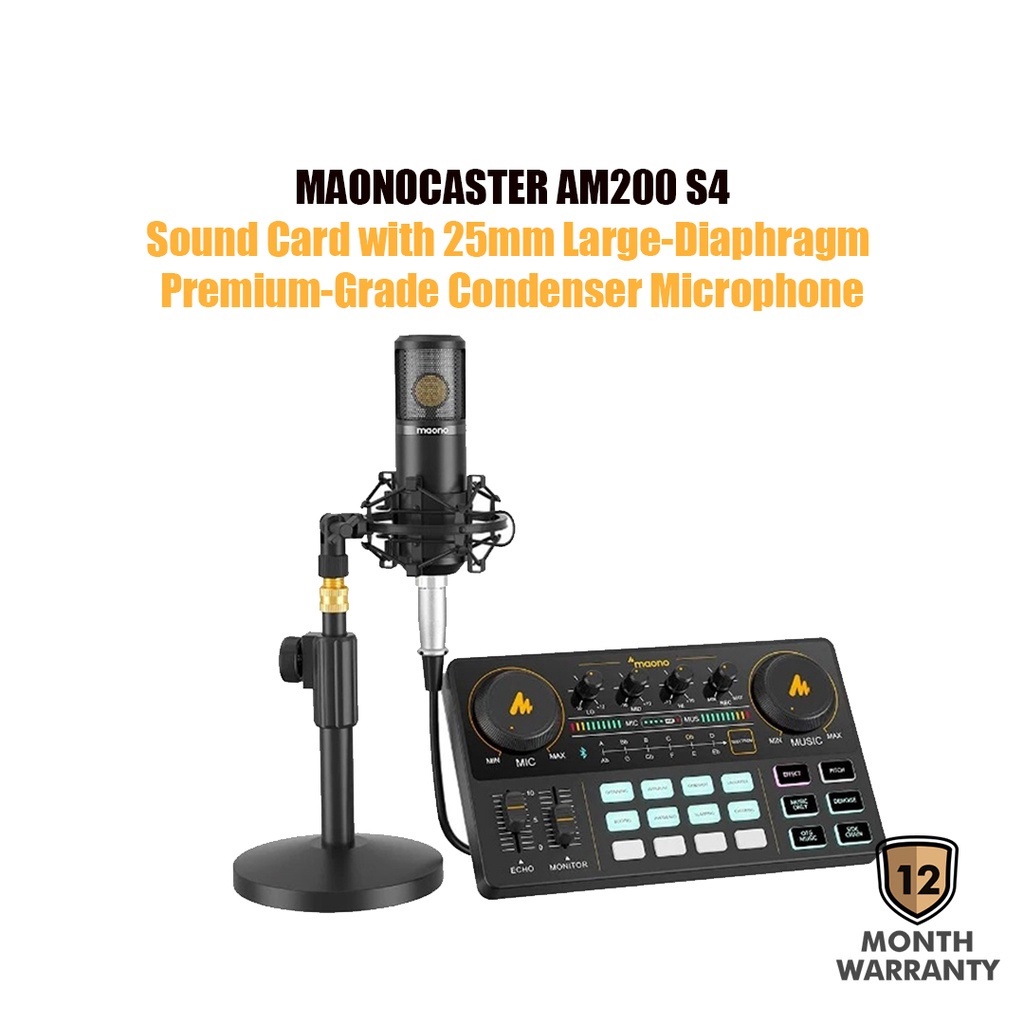 MAONO AU-AM200 AM200-S1 Live Sound Card Kit Audio Interface for ...