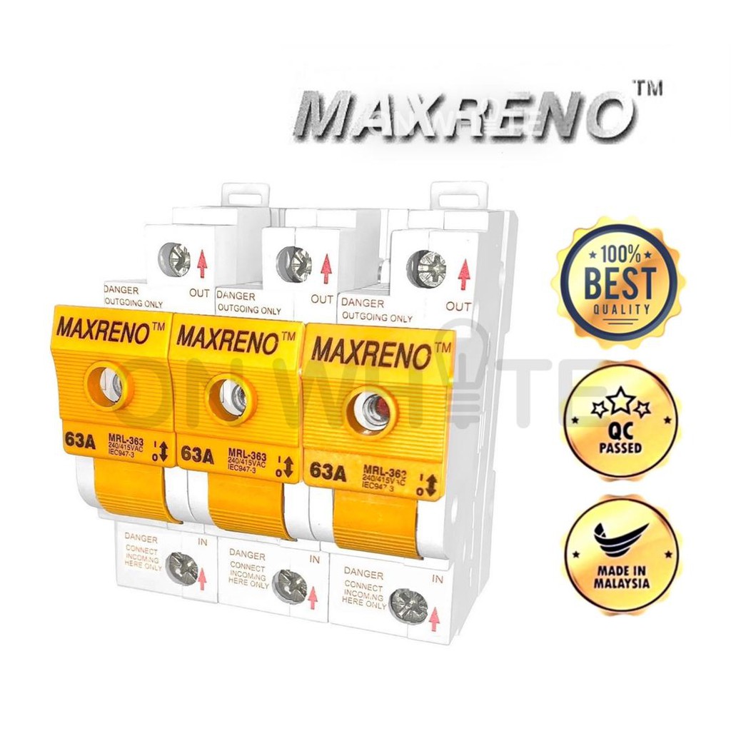 MAXRENO Switch Fuse 32A / 63A 3 Pole [SIRIM] Main Sw Fuses 3Pole 3P ...