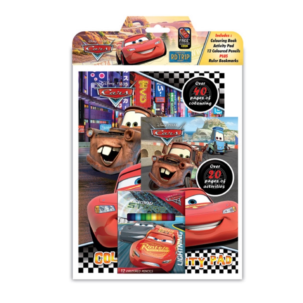 Disney Pixar Cars 3 Colouring Book With Activity Pad Set - Mcqueen ...