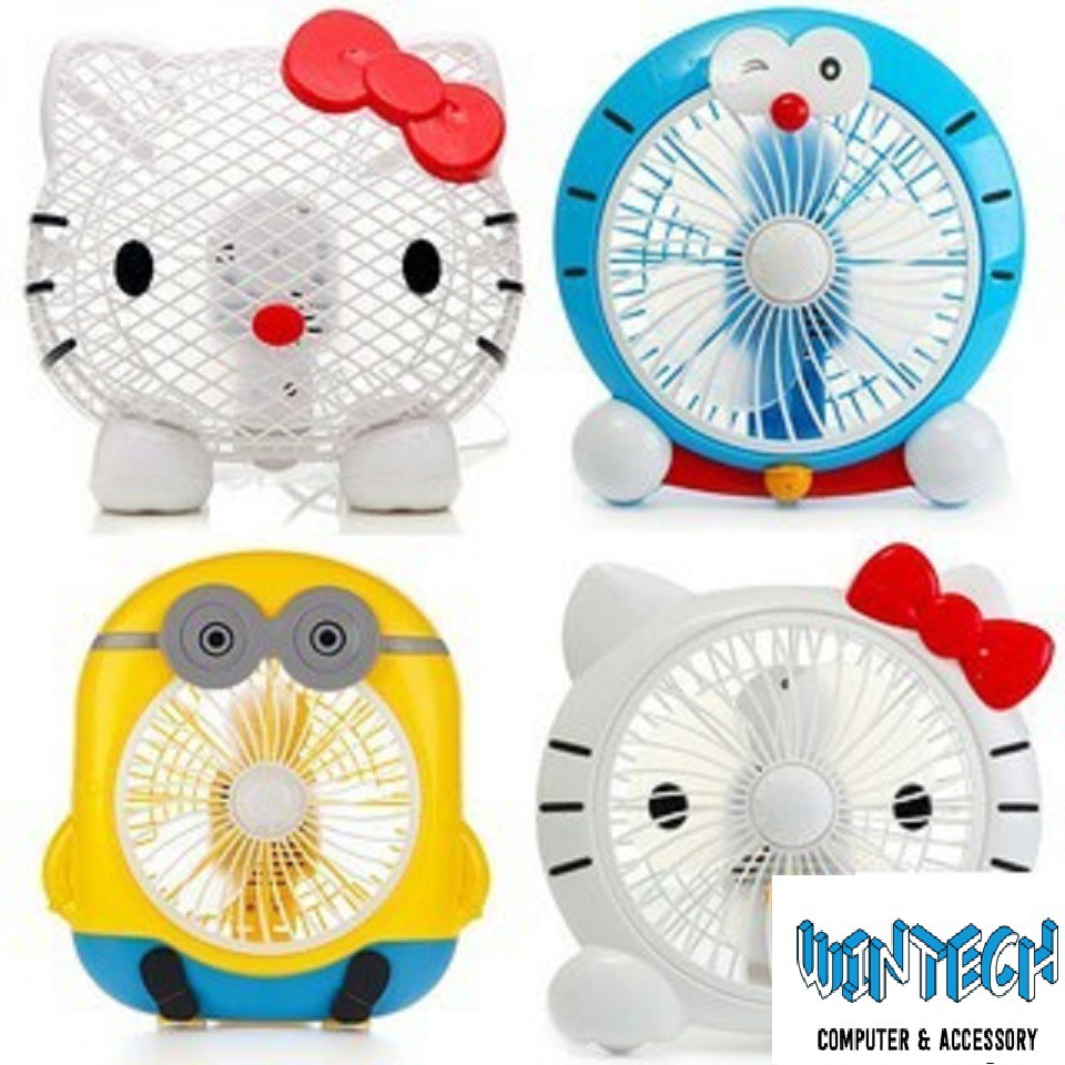 Cartoon Electric Desktop Table Fan – Hello Kitty/minon/doreman/Totoro ...