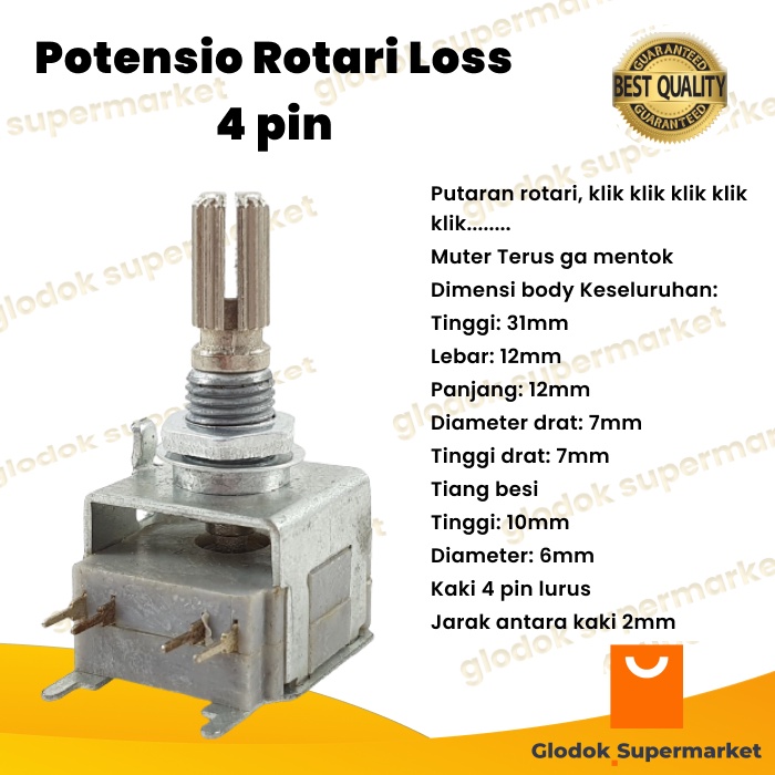 4 pin On Off Rotary Potentiometer Rotary Click 4 Legs Bending ...