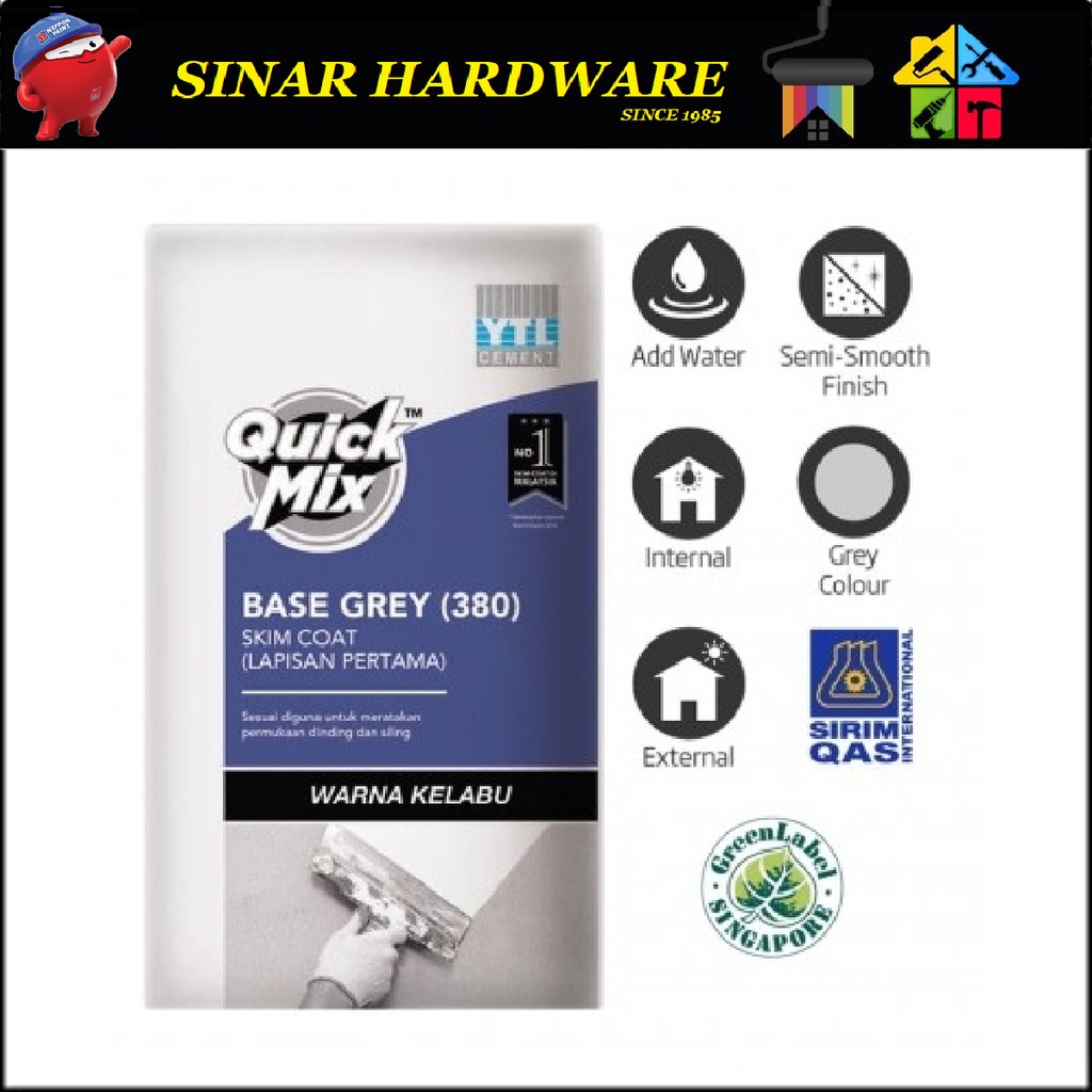 SINAR LAFARGE QUICK SKIM GREY (380) 1 KG KASAR TOUCH UP DIY / Lafarge ...