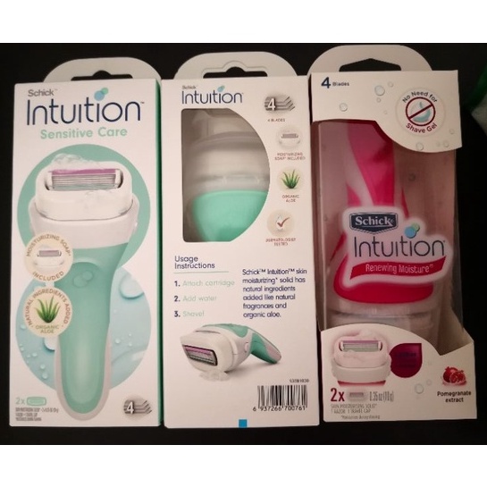 Schick intuition Sensitive Care 4 blades plus kit 2 ( No need Shave Gel ...