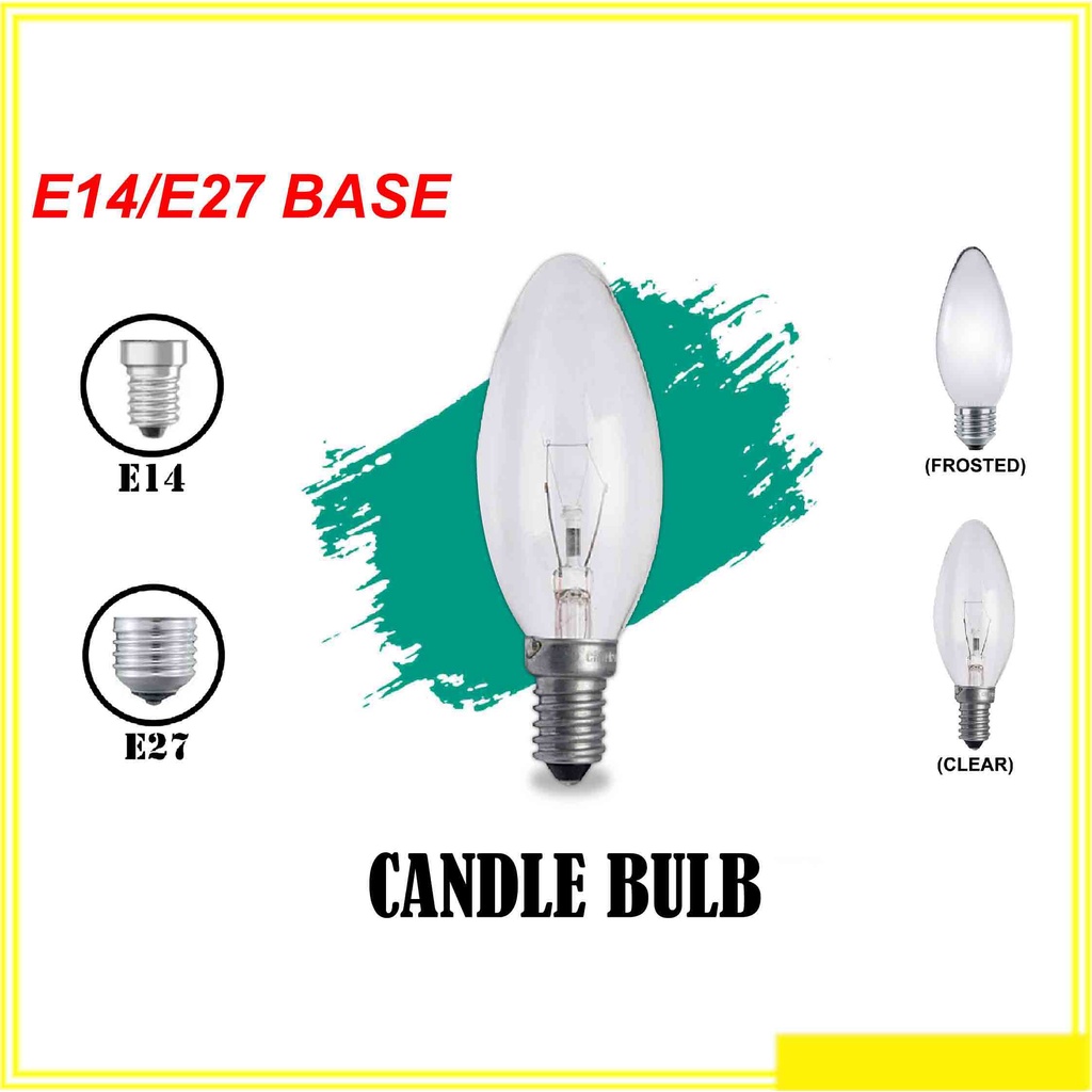 EUROLITE C35 CANDLE LIGHT BULB E14/E27 25W/40W CANDLE BULB FILAMENT BULB - WARM WHITE | Shopee ...