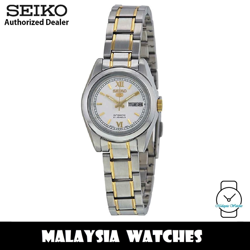 Seiko 5 SYMK29K1 Automatic White Dial Hardlex Crystal Glass Two-Tone ...