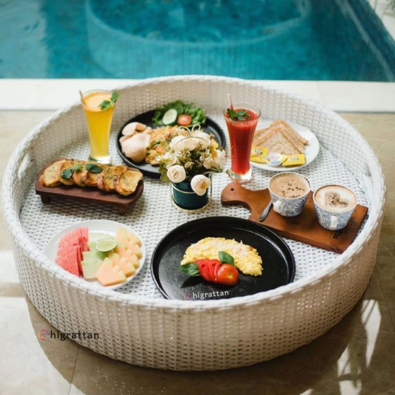 Round Floatingtray 60cm Custom Color Floating Breakfast tray Tray Villa ...
