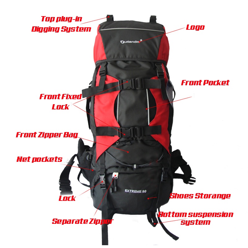 JDEX OUTLANDER Backpack Hiking Bag 80L Waterproof Men Women Outdoor ...