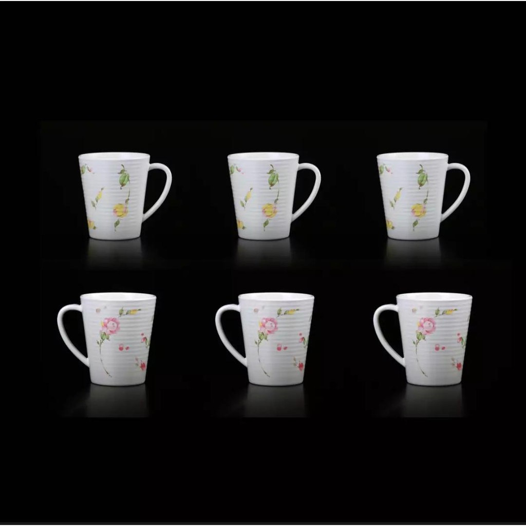 Melamine Corelle Inspired 6 Pcs Mug Set - Country Rose Sakura Provence ...