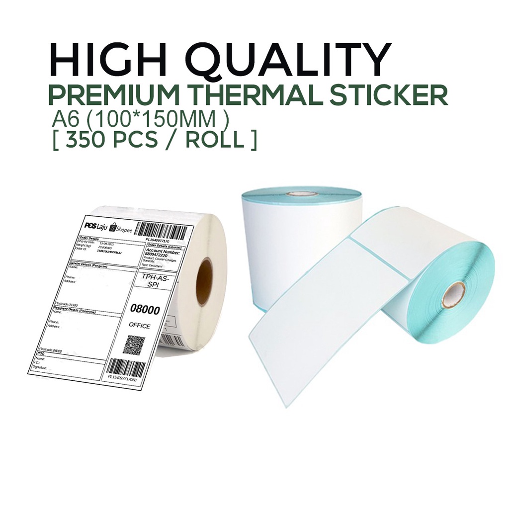 [HIGH QUALITY] 350pcs Roll Thermal Sticker A6 Paper Roll Fold Stack ...