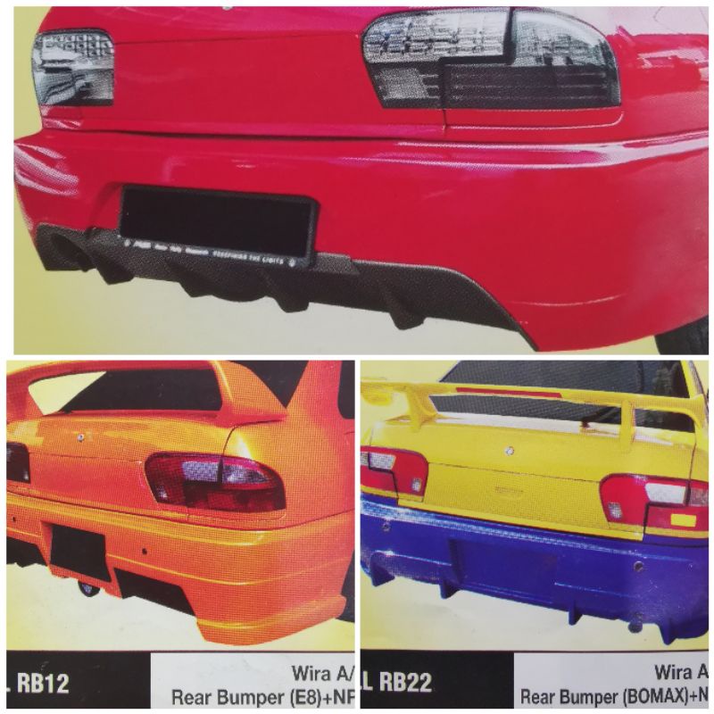 Wira Aeroback Rear Bumper (RB12 Evo8, RB22 Bomax, RB24 Evo9) Fibreglass ...
