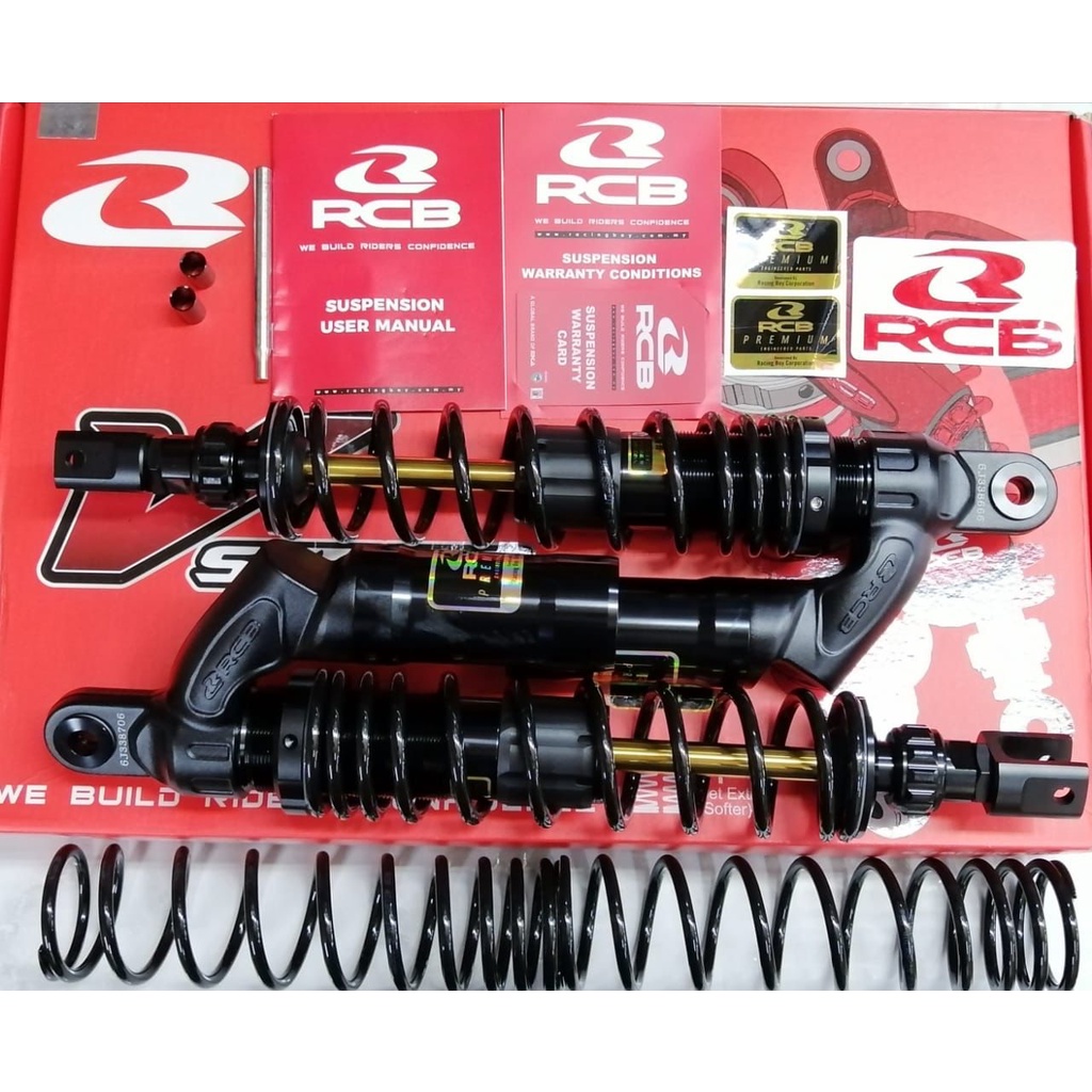 VS SERIES PREMIUM BLACK/GOLD RCB RACING ABSORBER 395MM ( ADV150 / ADV ...
