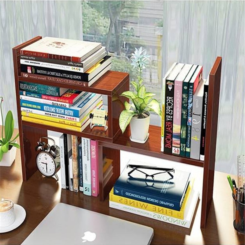 Rak Buku Desktop Storage Rack Table Top Bookshelf Rack Office Table ...
