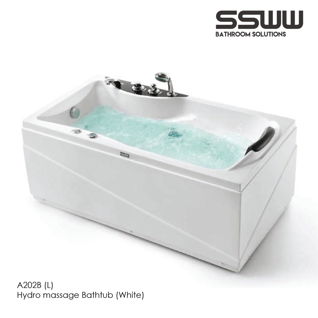 SSWW A202B (L) - W HYDRO MASSAGE BATHTUB/JACUZZI (122 LITRES) | Shopee ...